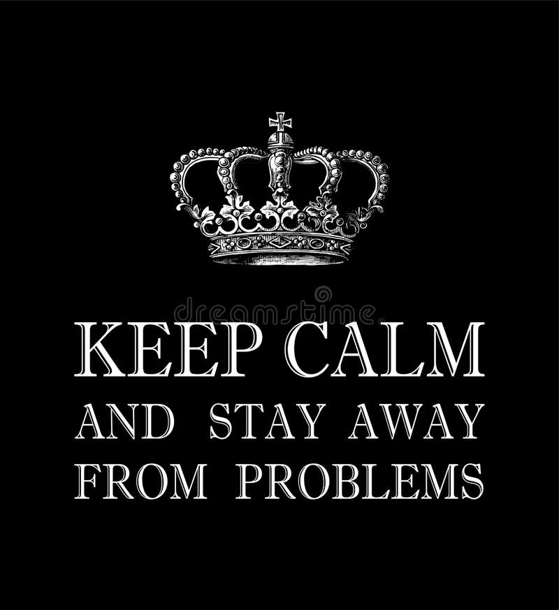 Keep Calm Crown Black Background