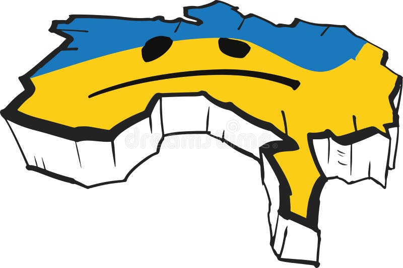 Ukraine map, smiley, sad stock vector. Illustration of europe - 243003432