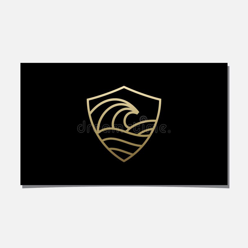 Wave shield luxury logo stock vector. Illustration of identity - 243016284