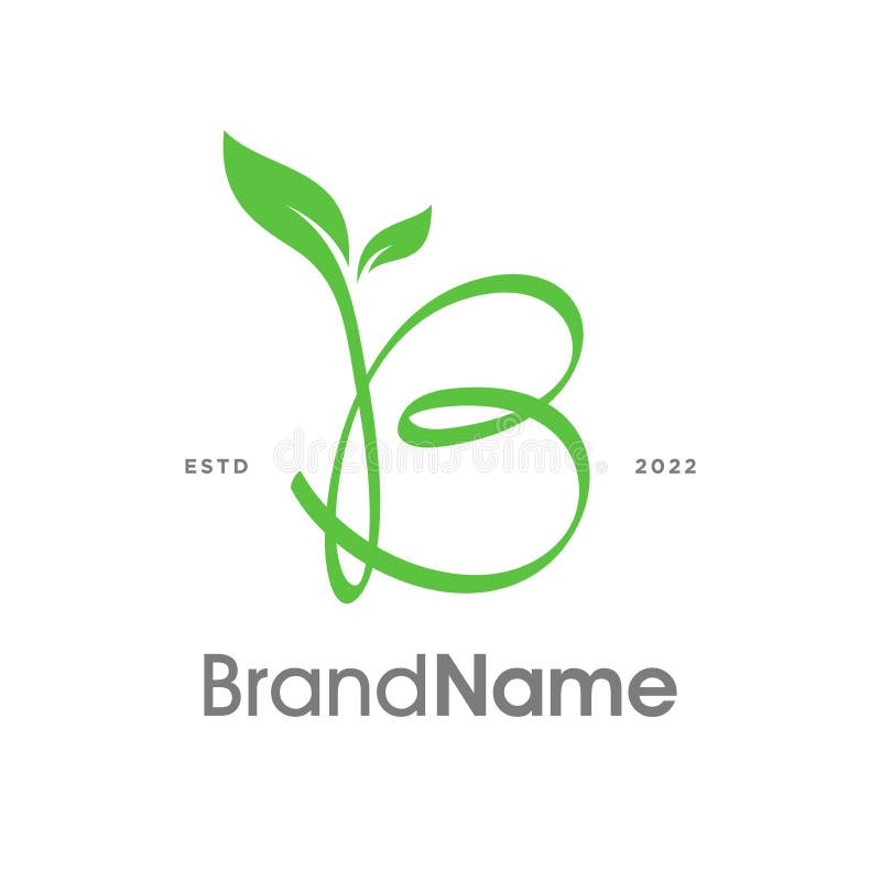 Initial B Nature Leaf Logo stock vector. Illustration of environment ...