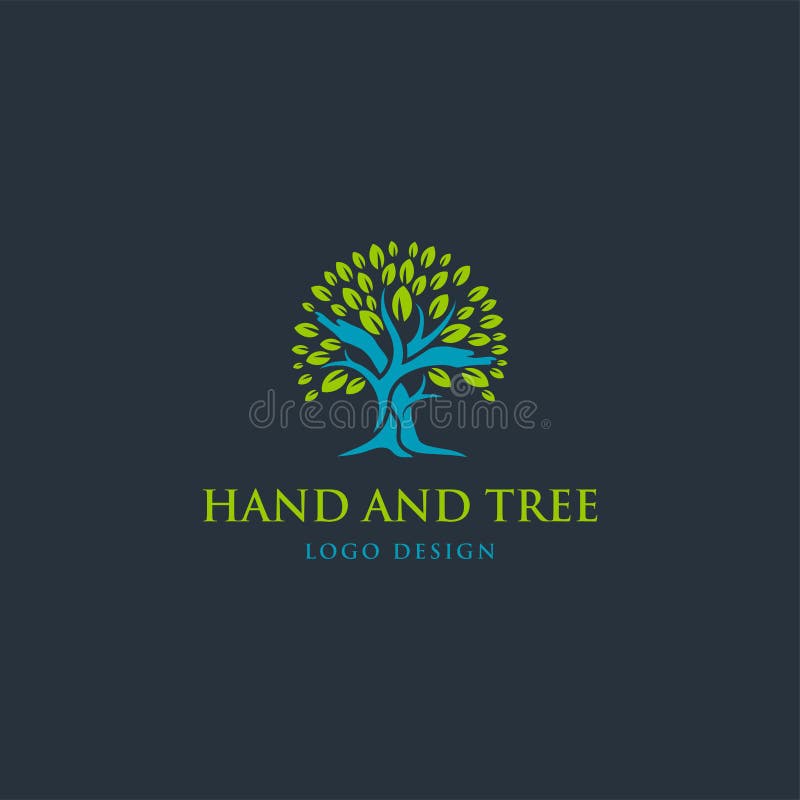 HAND and TREE LOGO stock vector. Illustration of life - 243073611