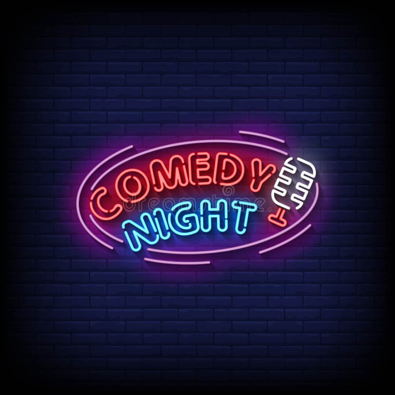 Comedy Night Neon Signs Style Text Vector Stock Vector - Illustration ...