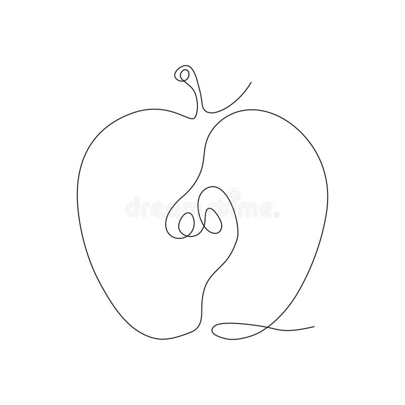 Icon Line Drawn Continuous Apple Stock Illustrations – 107 Icon Line ...