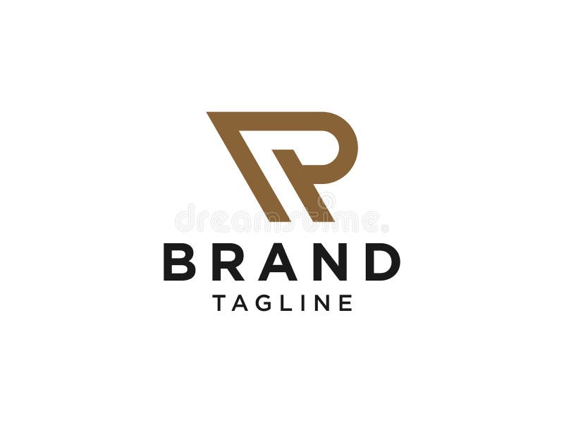 Abstract Initial Letter R Logo. Brown Geometric Arrow Shape Origami ...