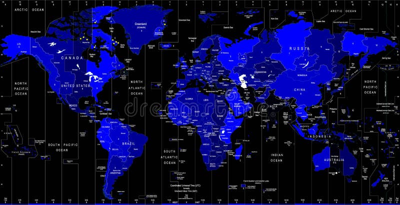 Worldwide Map Local Time Stock Illustrations – 38 Worldwide Map Local ...