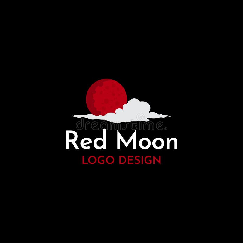 RED MOON LOGO stock vector. Illustration of cloudscape - 243109802