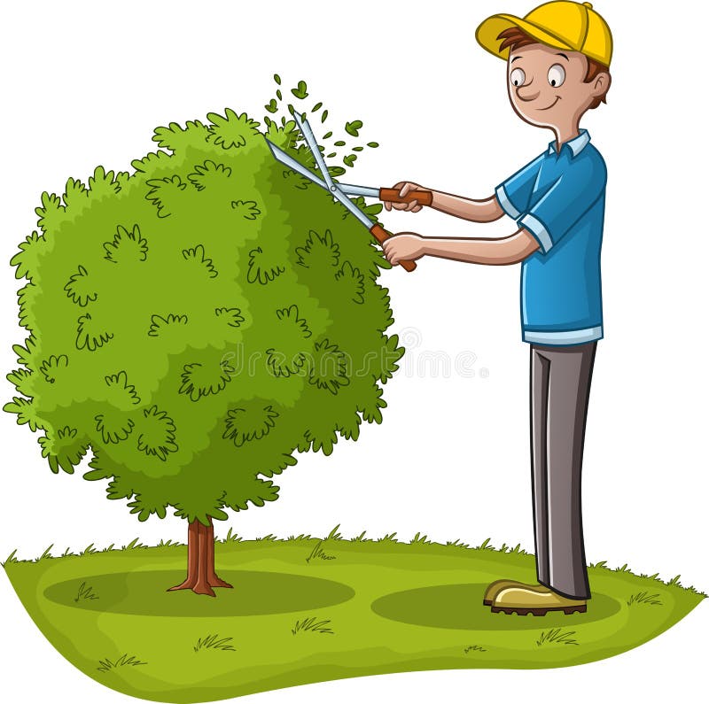 Cartoon Pruning Bush Stock Illustrations – 379 Cartoon Pruning Bush ...