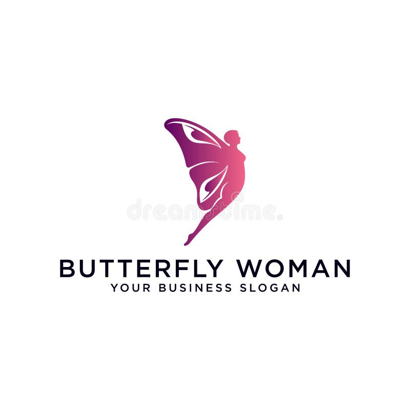 Flying Woman Butterfly Logo Stock Vector - Illustration of woman ...