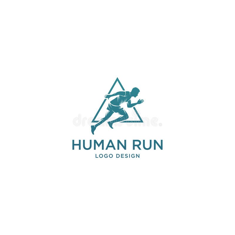 Human running logo stock vector. Illustration of silhouette - 243189370