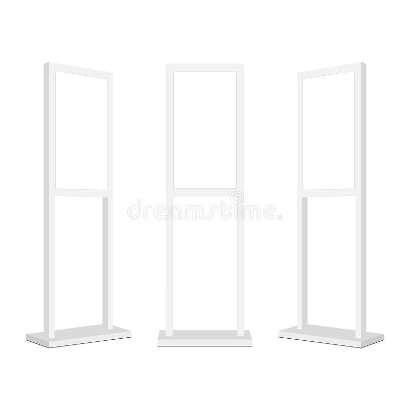 Clay Advertising Display Stand Mockup with Blank Screen Stock Vector ...
