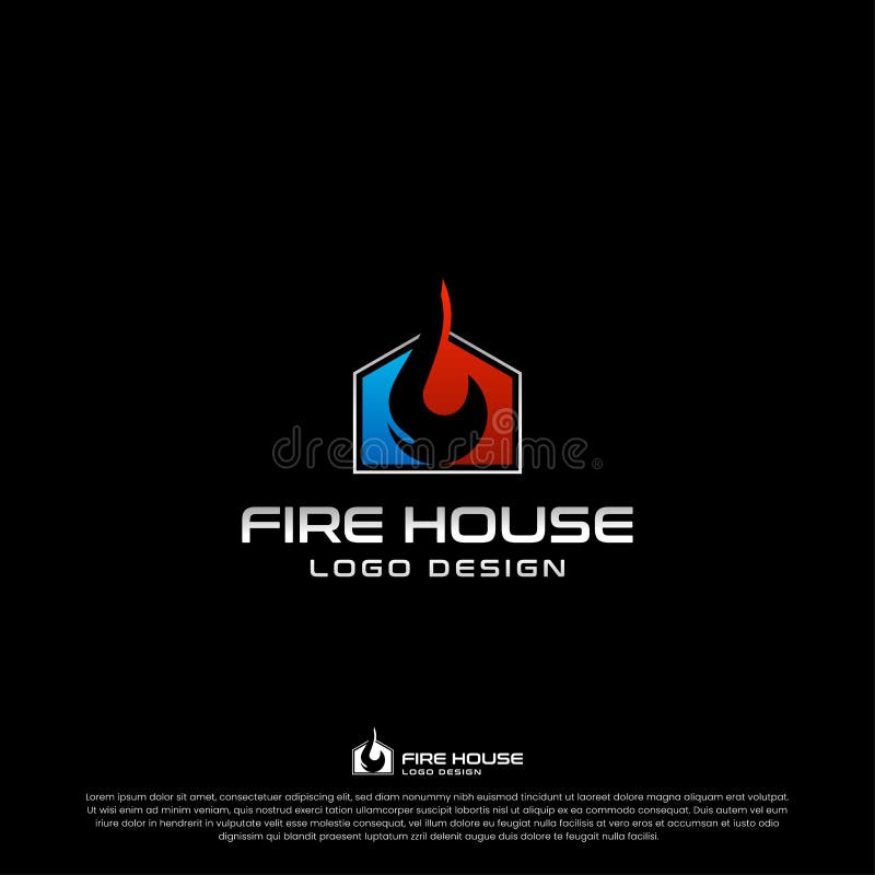 Fire house logo design stock illustration. Illustration of building ...