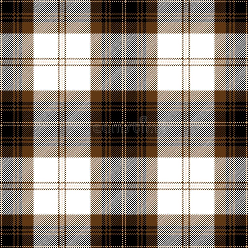 Brown, Black and White Tartan Plaid. Scottish Pattern Fabric Swatch ...