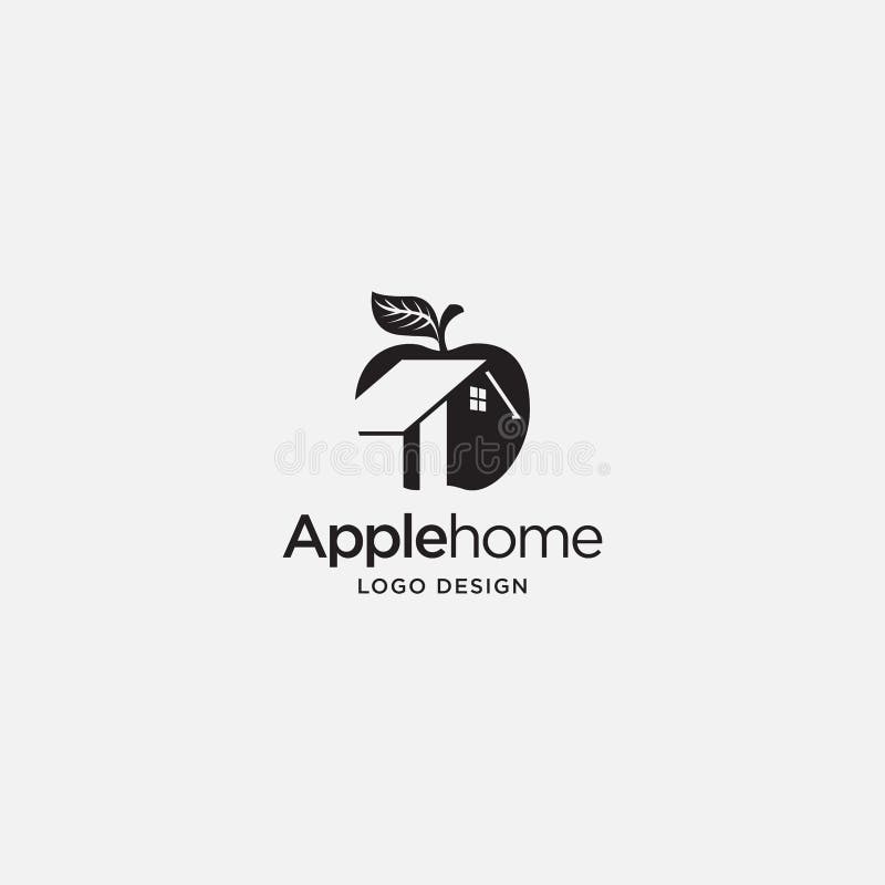 Apple house logo stock illustration. Illustration of business - 243394256