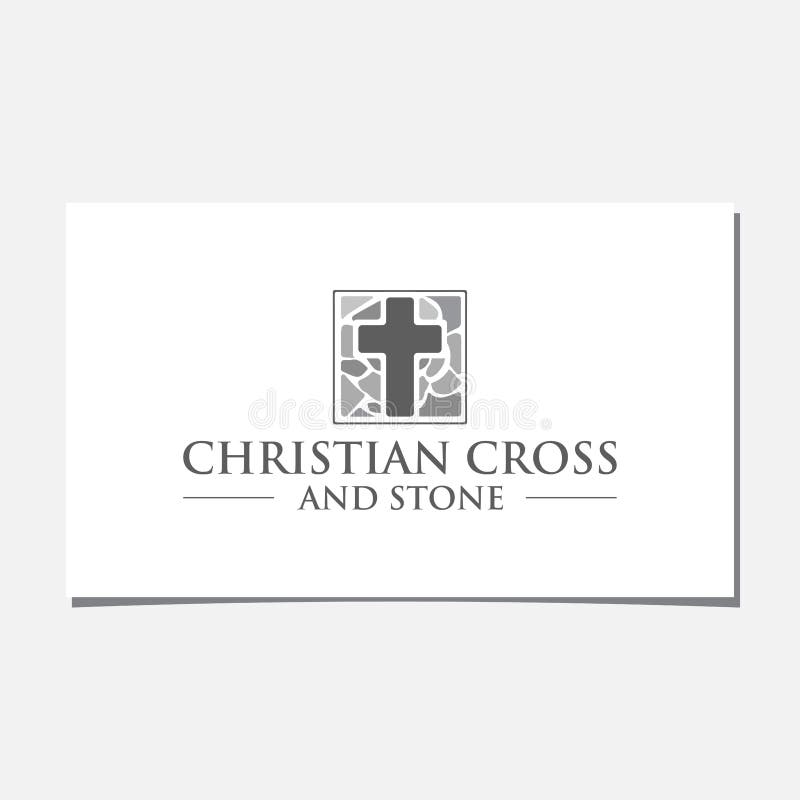 Christian Cross and Stone Logo Stock Vector - Illustration of bible ...