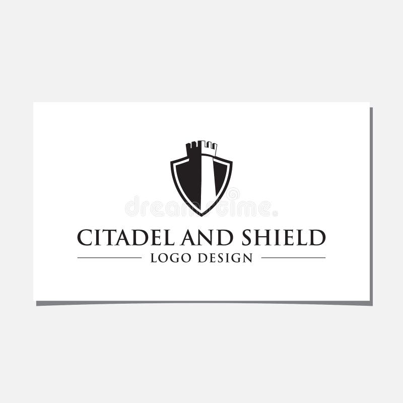 Citadel and shield logo stock vector. Illustration of shield - 243406509