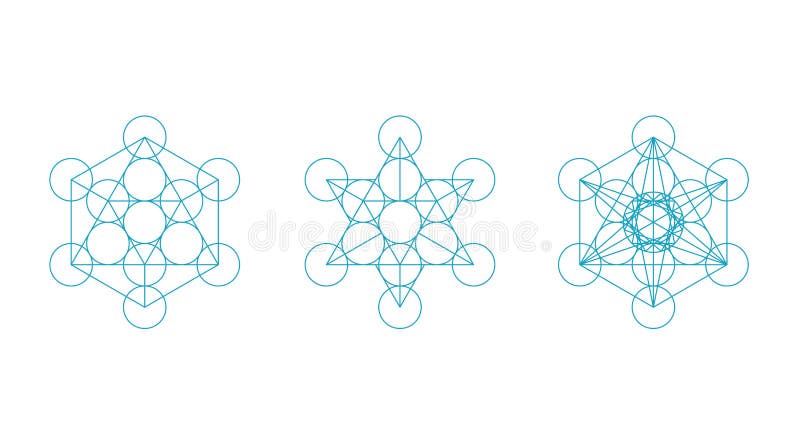 Sacred Geometry Outline Shapes Vector Set Stock Vector - Illustration ...