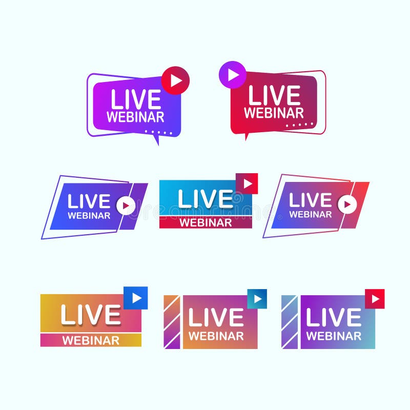 Live Webinar Banner Creative Collection Stock Vector - Illustration of ...