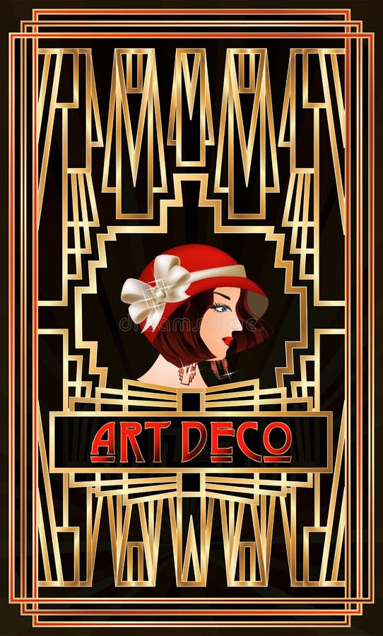 Art Deco Vip Card with Flapper Girl, Vector Stock Vector - Illustration ...
