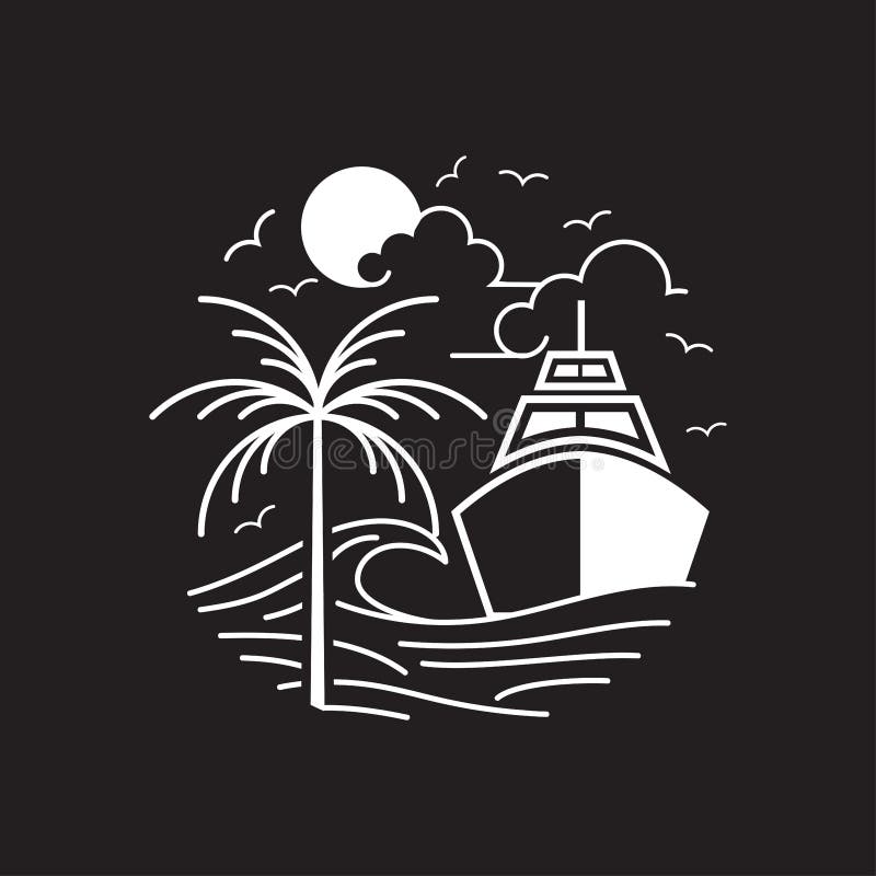 Port logo design stock vector. Illustration of island - 243491547