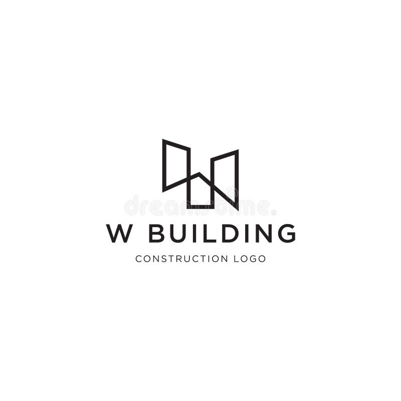 W BUILDING LINES LOGO stock vector. Illustration of construction ...