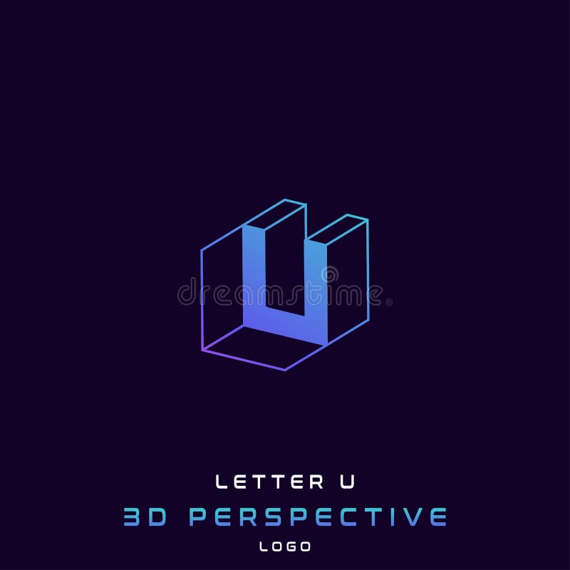 U 3D PERSPECTIVE LOGO stock vector. Illustration of flat - 243577102