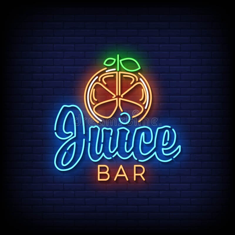 Juice Bar Neon Signs Style Text Vector Stock Vector - Illustration of ...