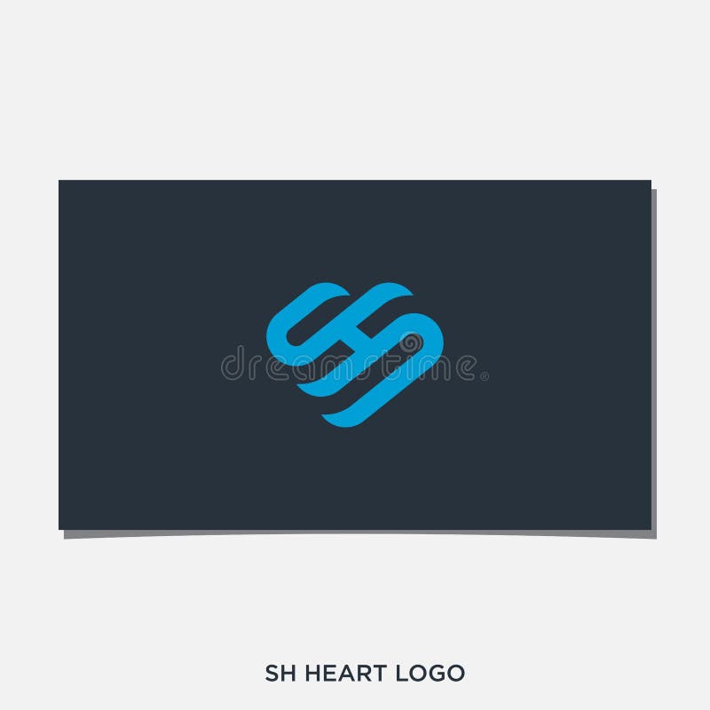 SH HEART MONOGRAM LOGO stock vector. Illustration of abstract - 243656856