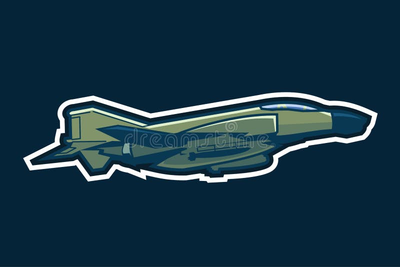 American Cold War Supersonic Fighter Plane Vector Illustration. Stock ...