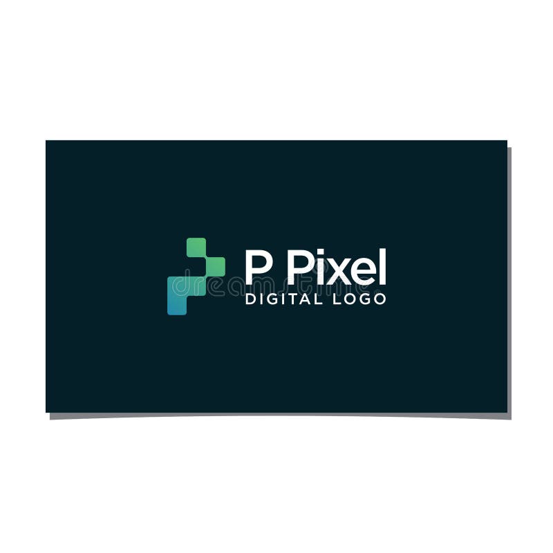 P pixel digital logo stock vector. Illustration of design - 243721687