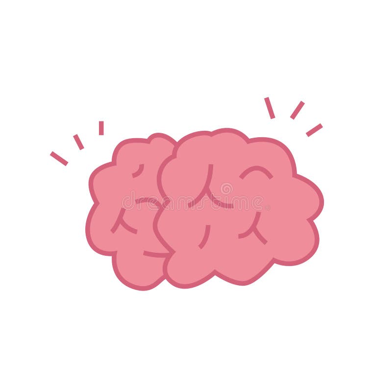 Cute Brain Illustration Design Stock Vector - Illustration of ...