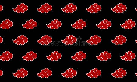 Abstract Seamless Red Cloud Pattern on Black Background. Stock Vector ...
