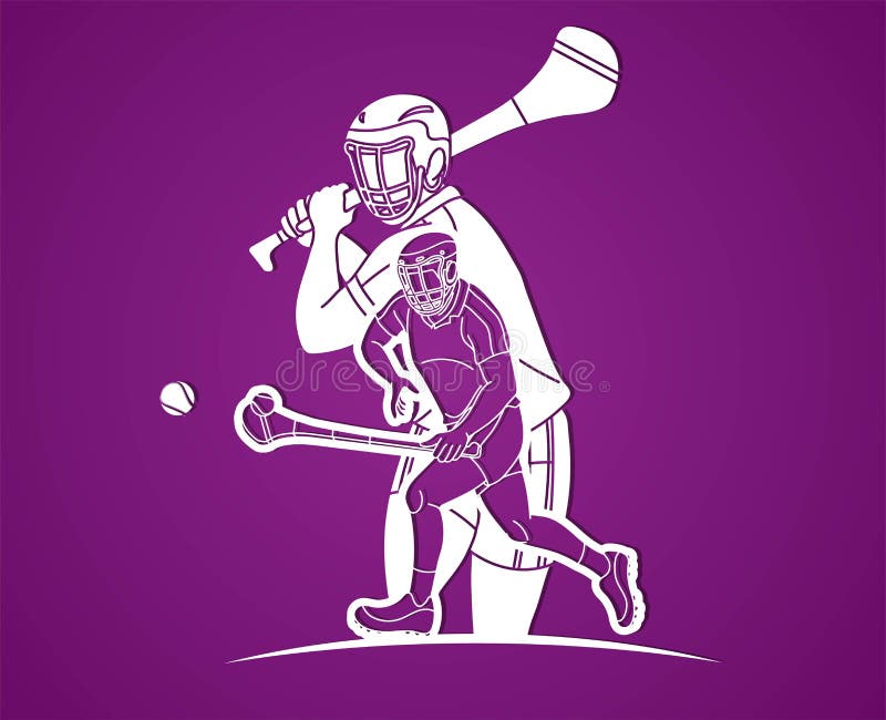 Group of Hurling Players Action Cartoon Graphic Vector Stock Vector ...
