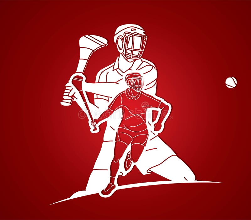 Group of Hurling Players Action Cartoon Graphic Vector Stock Vector ...