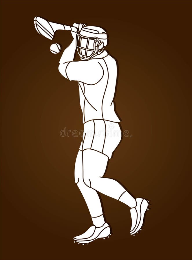 Hurling Player Action Cartoon Graphic Vector Stock Vector ...