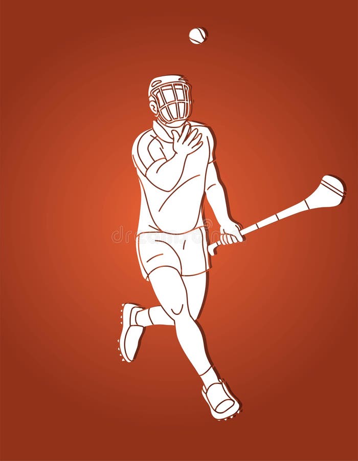 Hurling Player Action Cartoon Graphic Vector Stock Vector ...