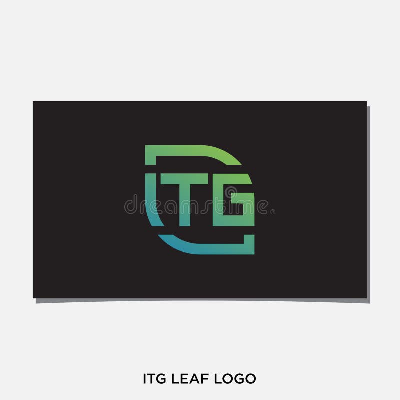 Itg initial leaf logo stock vector. Illustration of green - 243851982