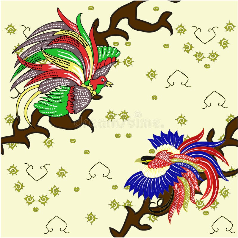 Beautiful Colorful Batik Motif with Tifa and Native Papua Shield Stock ...