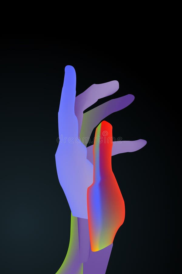 Hand Gesture with Abstract Gradient Stock Vector - Illustration of ...