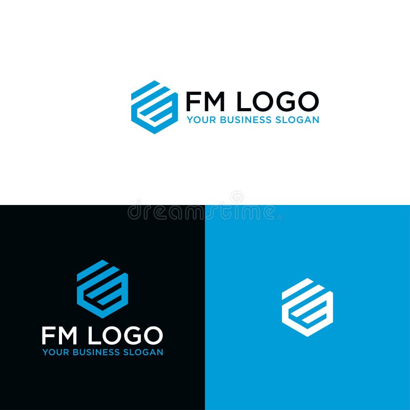 Fm hexagon logo stock vector. Illustration of monogram - 243945010
