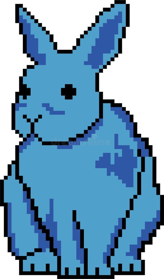 Rabbit with pixel art. stock vector. Illustration of front - 244021674