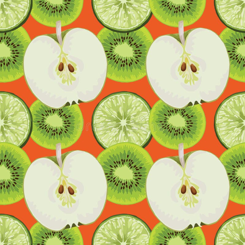 Fruits Drawing Seamless Background Stock Vector - Illustration of drawn ...