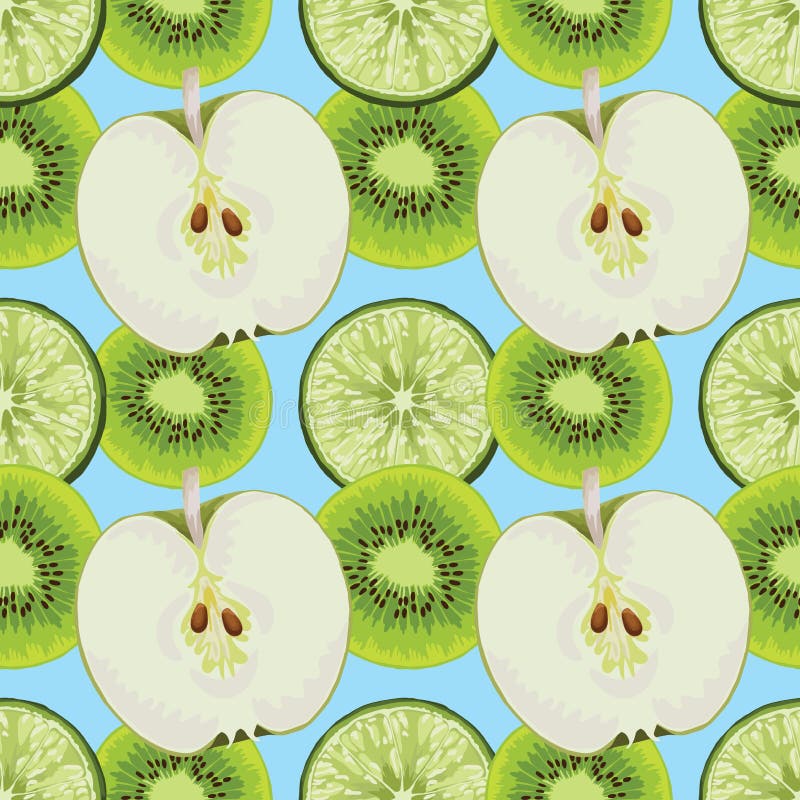 Fruits Drawing Seamless Background Stock Vector - Illustration of ...