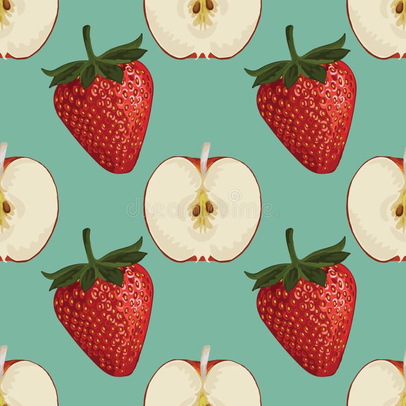 Fruits Drawing Seamless Background Stock Vector - Illustration of ...