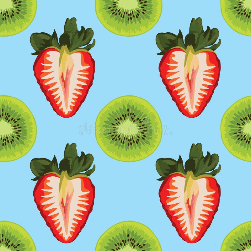 Fruits Drawing Seamless Background Stock Vector - Illustration of ...