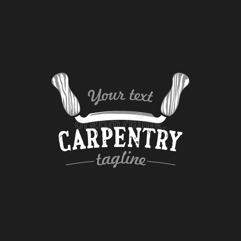 Carpentry Logo Template. Simple Emblem with a Drawknife in Two Colors ...