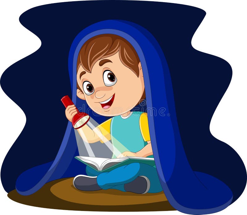 Child Read Flashlight Stock Illustrations – 29 Child Read Flashlight ...