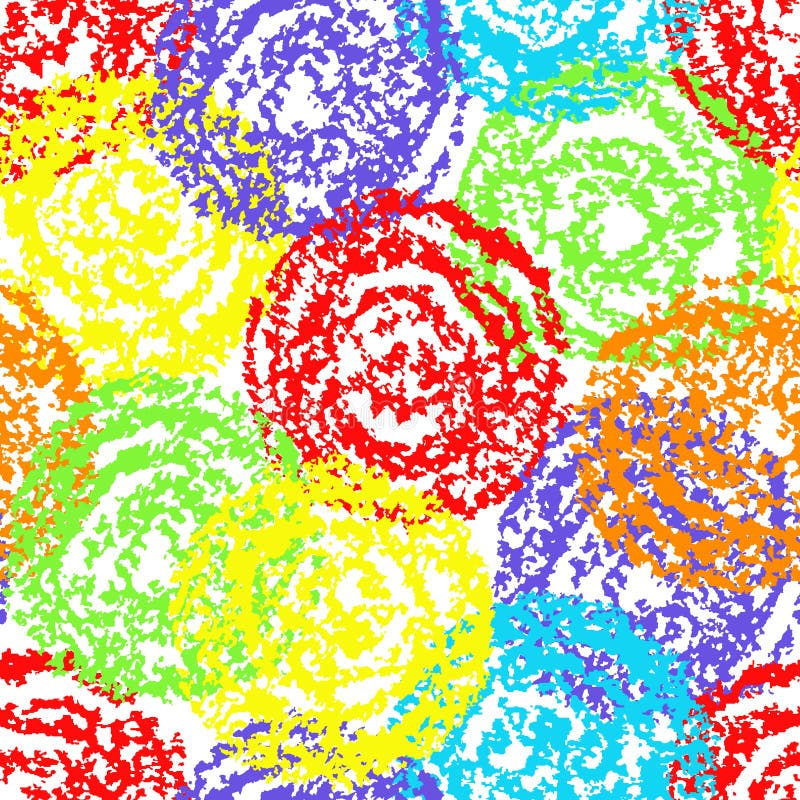 Colorful Bright, Vivid Acid Circle Forms Seamless Pattern. Stock Vector ...