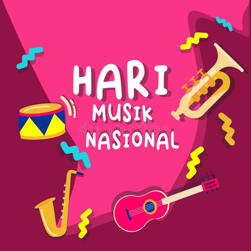 Hari Musik Nasional stock illustration. Illustration of musik - 244381259