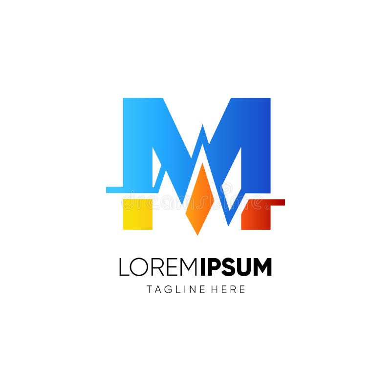 Letter M Health Pulse Logo Design Vector Icon Graphic Stock Vector ...