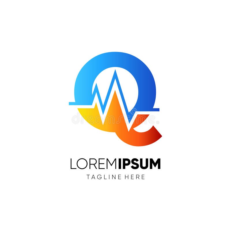 Letter Q Health Pulse Logo Design Vector Icon Graphic Stock Vector ...